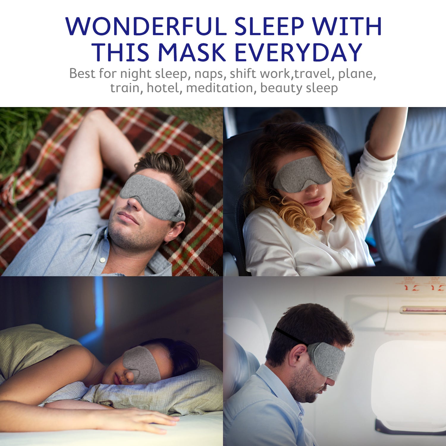 Mavogel Cotton Sleep Mask - Light Blocking Soft and Comfortable Night